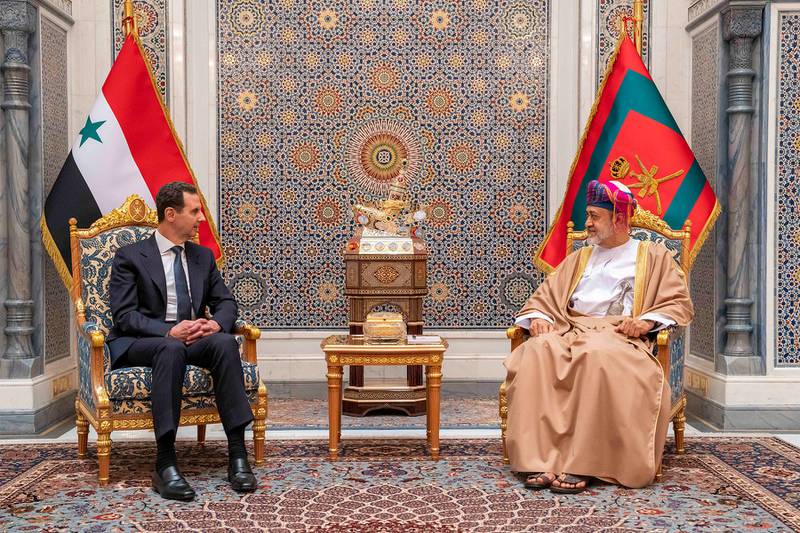 Oman's Sultan Haitham hosts Syria's Assad in Muscat after earthquake ...
