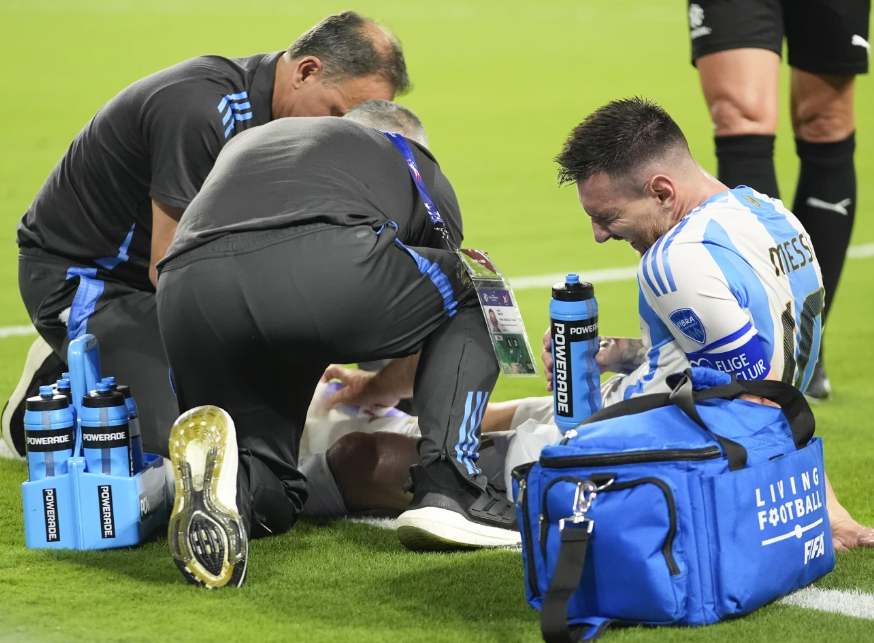 Lionel Messi exits Copa America final with apparent leg injury, ankle ...